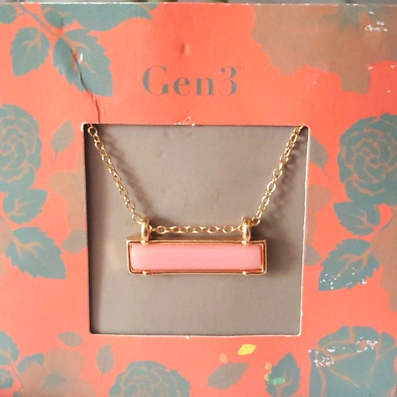 Gen 3 | Jewelry | Gen 3 Rose Bar With Gold Metal Chain Necklace | Poshmark